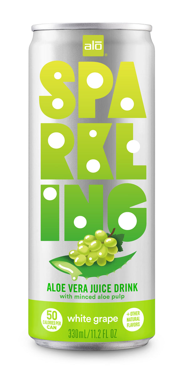 ALO Sparkling White Grape Carbonated Aloe Vera Juice Drink | 330ml, Pa ...